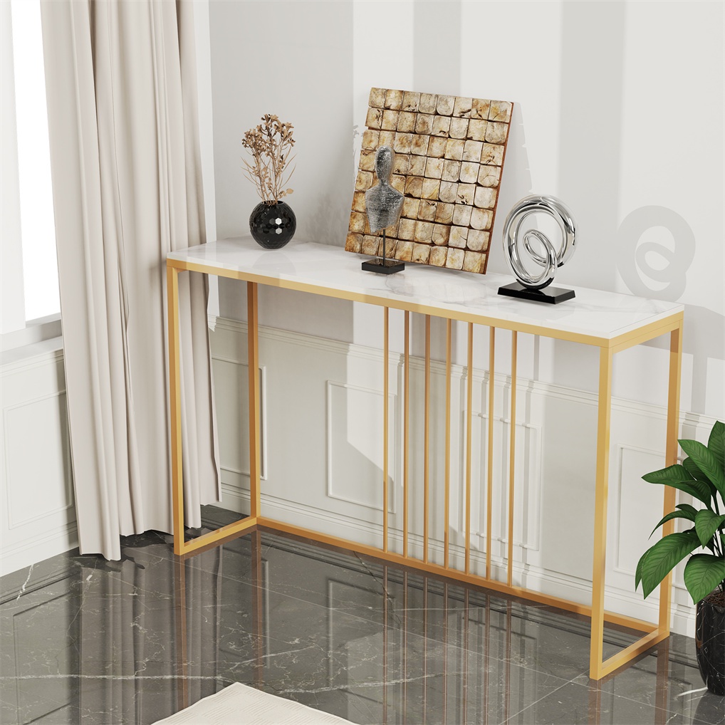 WISFOR โต๊ะคอนโซล โต๊ะคอนโซลหินอ่อน Console Table for Hallway Foyer ...