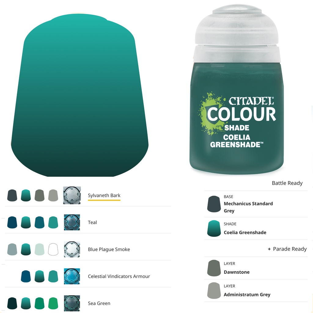 CITADEL COLOUR: SHADE สีอะคริลิคสูตรน้ำ กลุ่มสี เฉด ตัดเส้น ทำเฉดดิ้ง ...