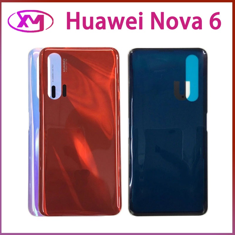 สําหรับ HUAWEI Nova 6 ฝาหลังแบตเตอรี่ด้านหลังประตู Nova6 สําหรับ HUAWEI Nova 6 ฝาครอบแบตเตอรี่ ...