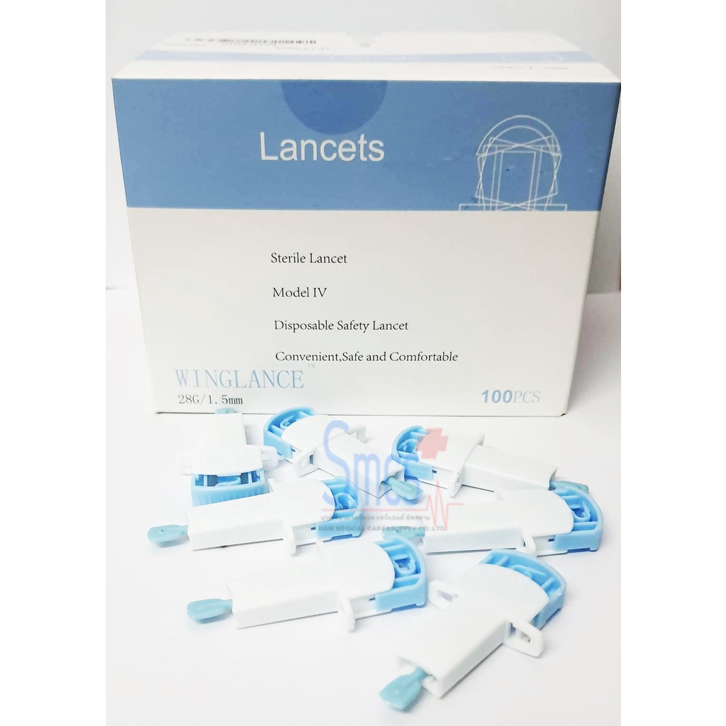 Safety Lencet เข็มเจาะเลือดปลายนิ้ว ขนาด 28G แบบใช้ครั้งเดียว 100ชิ้น ...