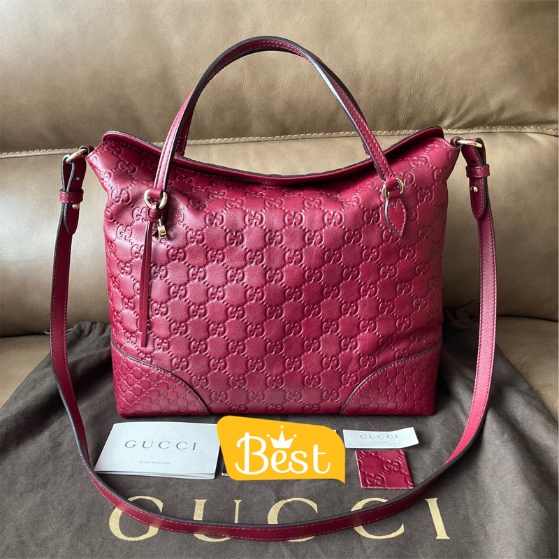 Gucci Bree Guccissima Leather Top Handle Bag | Shopee Thailand
