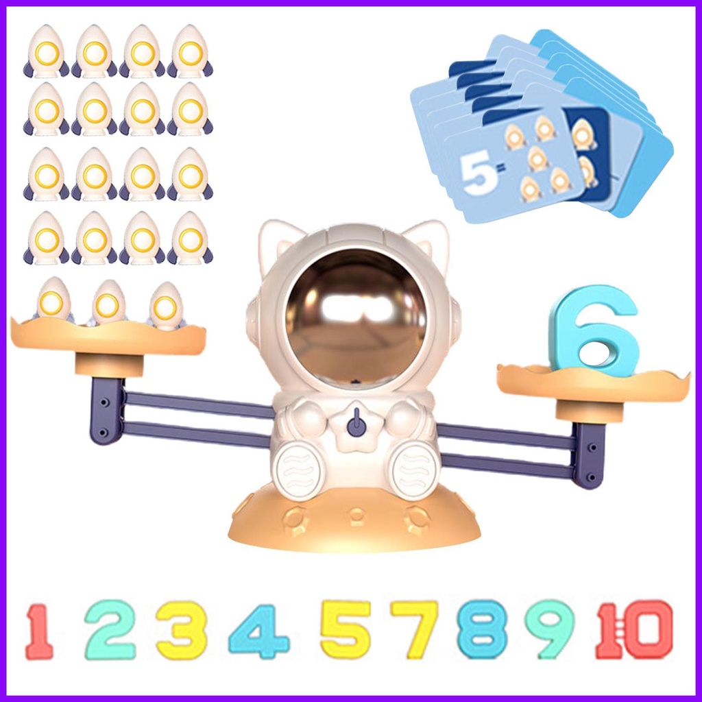 Kids Balance Counting Toy Space Cat Shape Math Educational Plaything ...