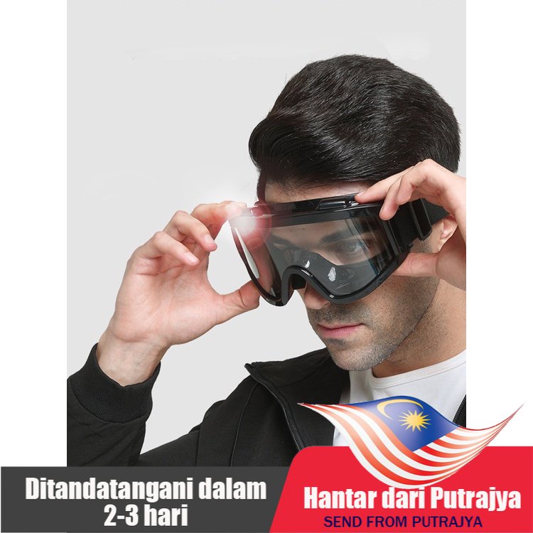 Home Sport Large Frameless Clear Safety Goggles Eye Protection PPE ...