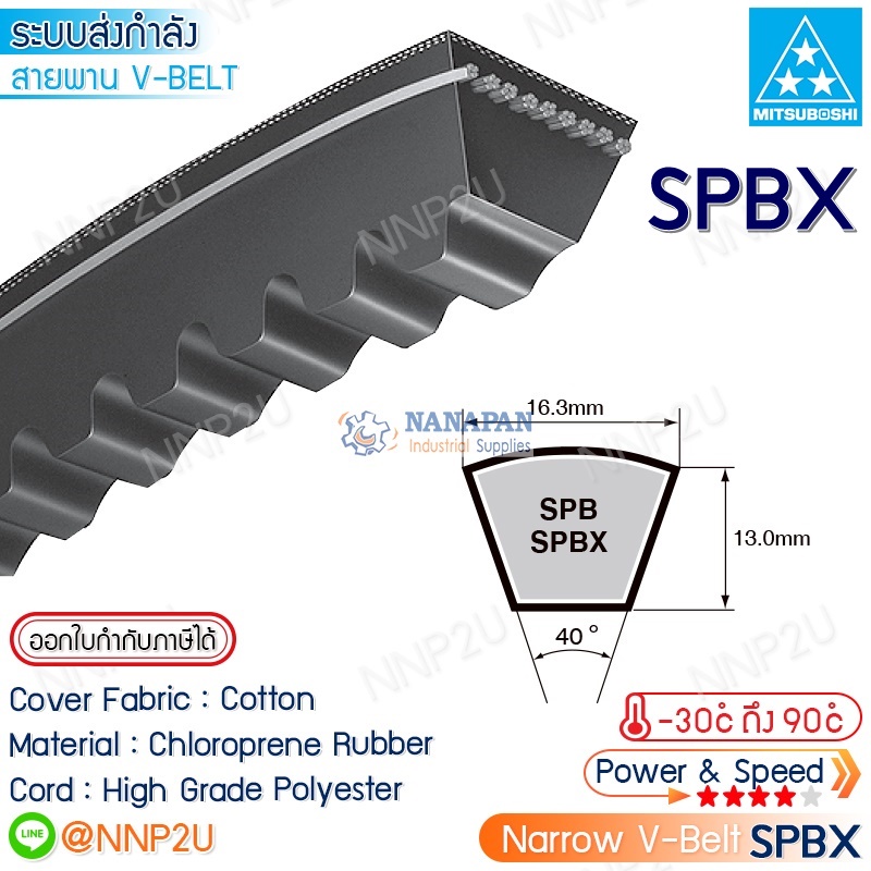 MITSUBOSHI สายพานมิตซูโบชิ SPBX1900 SPBX1950 SPBX2000 SPBX2020 SPBX2060 ...