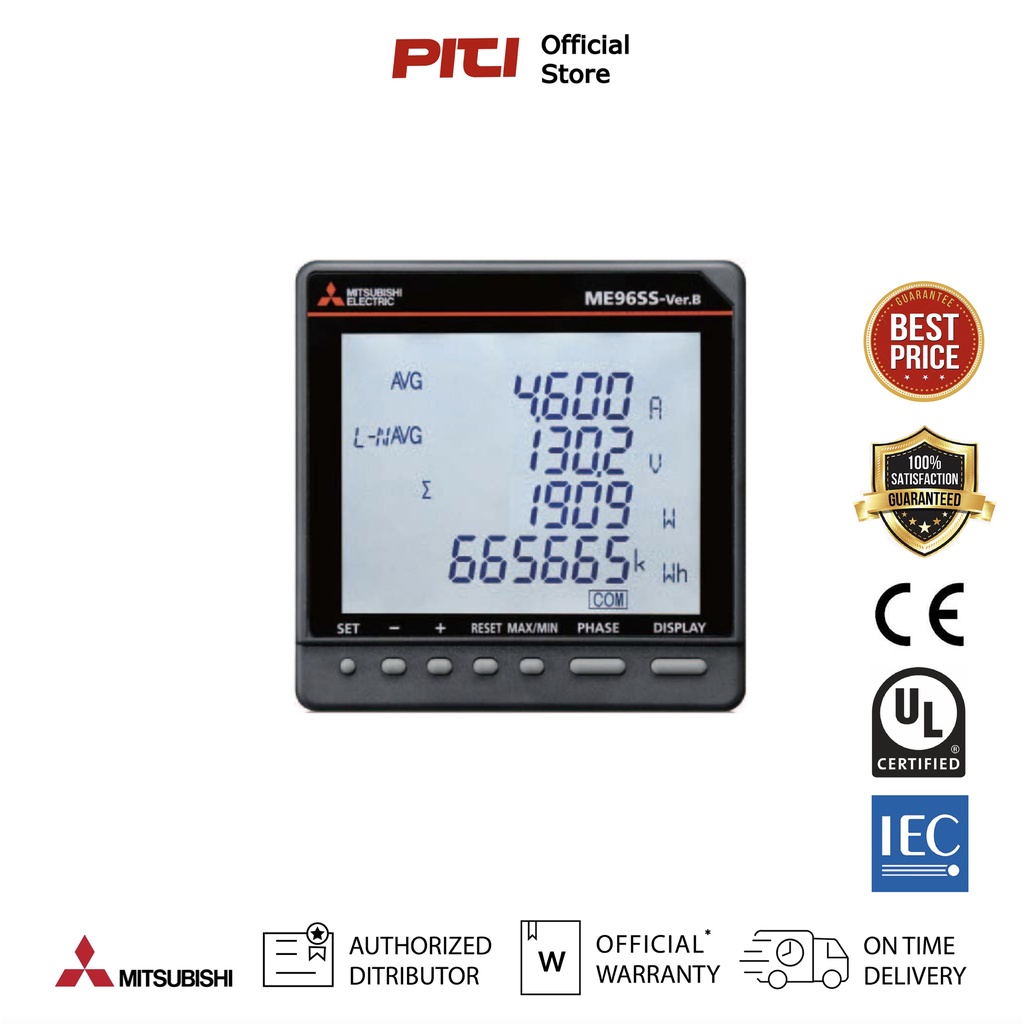 Mitsubishi เพาเวอร์ มิเตอร์ ME96SSEB-MB Power Meter 220V-440V | Shopee ...