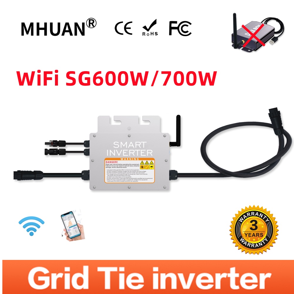 A700W 600W Grid Tie Micro Inverter Waterproof MPPT with WIFI ...