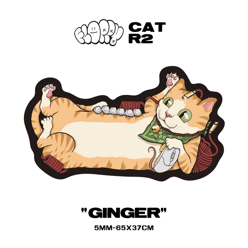 Floppy CAT R2 Deskmat แผ่นรองเม้าส์ ตัดพิเศษ ลายน้องแมว 3 แบบ 65x37cm ...