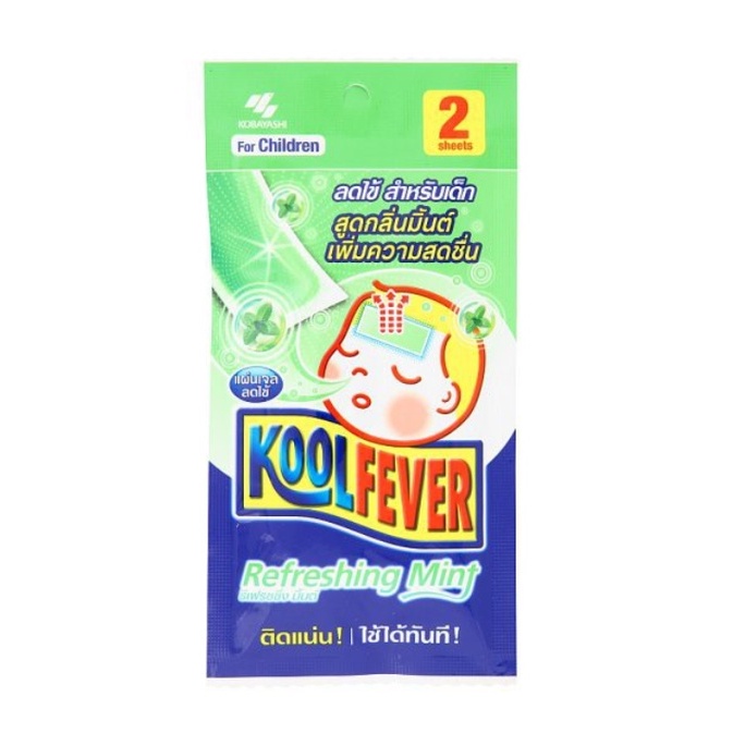 KoolFever For Children Refreshing Mint แผ่นเจลลดไข้ กลิ่นมิ้นท์ สำหรับ ...