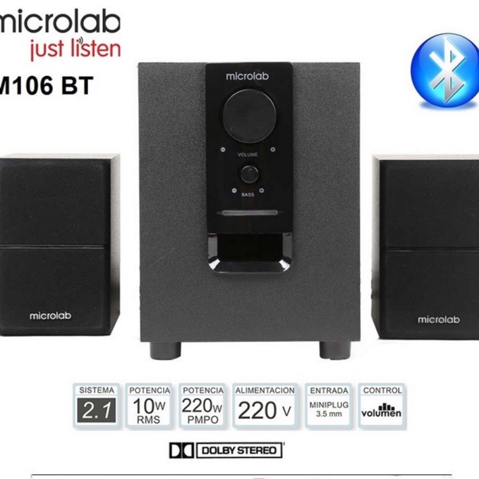 Microlab รุ่น M106BT มีบลูทูธในตัว (Bluetooth) ลำโพง 2.1Ch. ลำโพงขนาด ...