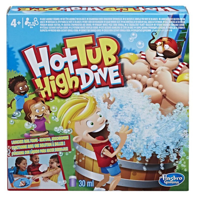 Hasbro Gaming Hot Tub High Dive Game With Bubbles For Kids Board Game ...