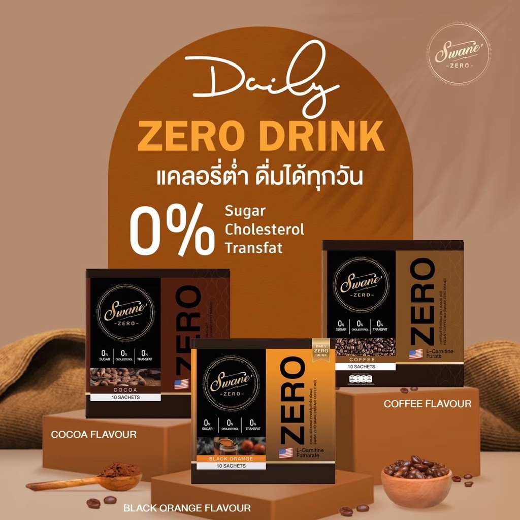 [ส่งฟรี โปร 3 แถม 1] กาแฟ โกโก้ ลดน้ำหนัก Swane Zero สูตรหญ้าหวาน คีโตทานได้ หอมอร่อย ทายง่าย ...