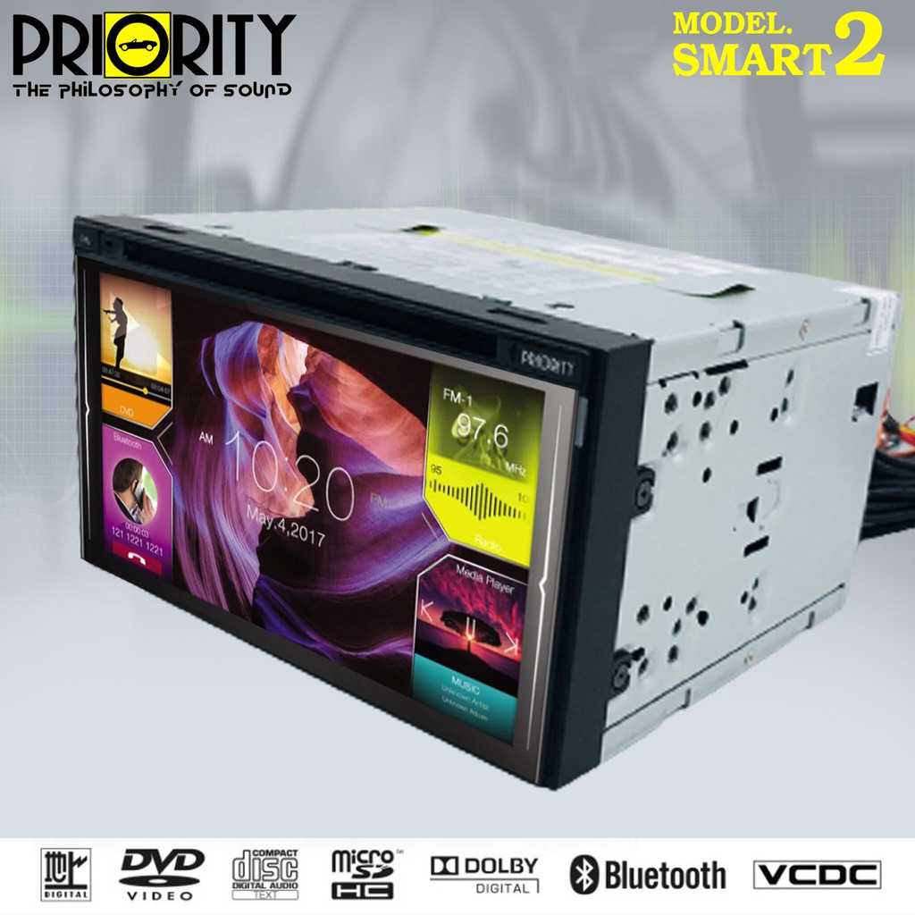 คุณภาพแท้ญี่ปุ่น PRIORITY SMART2 เครื่องเสียงรถยนต์ จอ 2DIN มีบลูทูธวิทยุติดรถยนต์ต่อกล้องถอยได้ ...