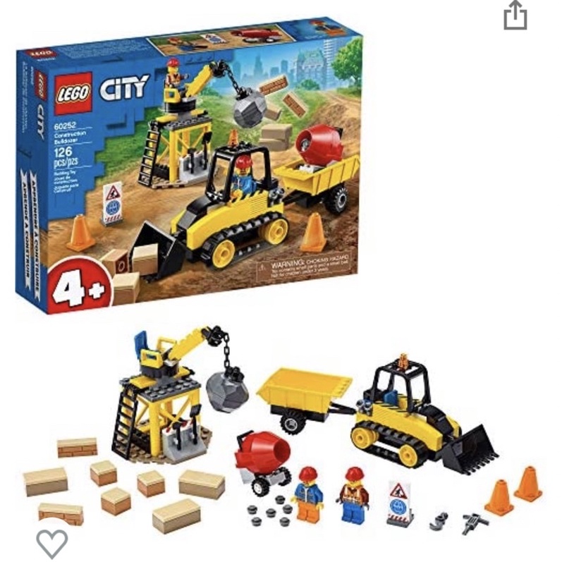 เลโก้ LEGO City Construction Bulldozer 60252 Toy Construction Set, Cool ...