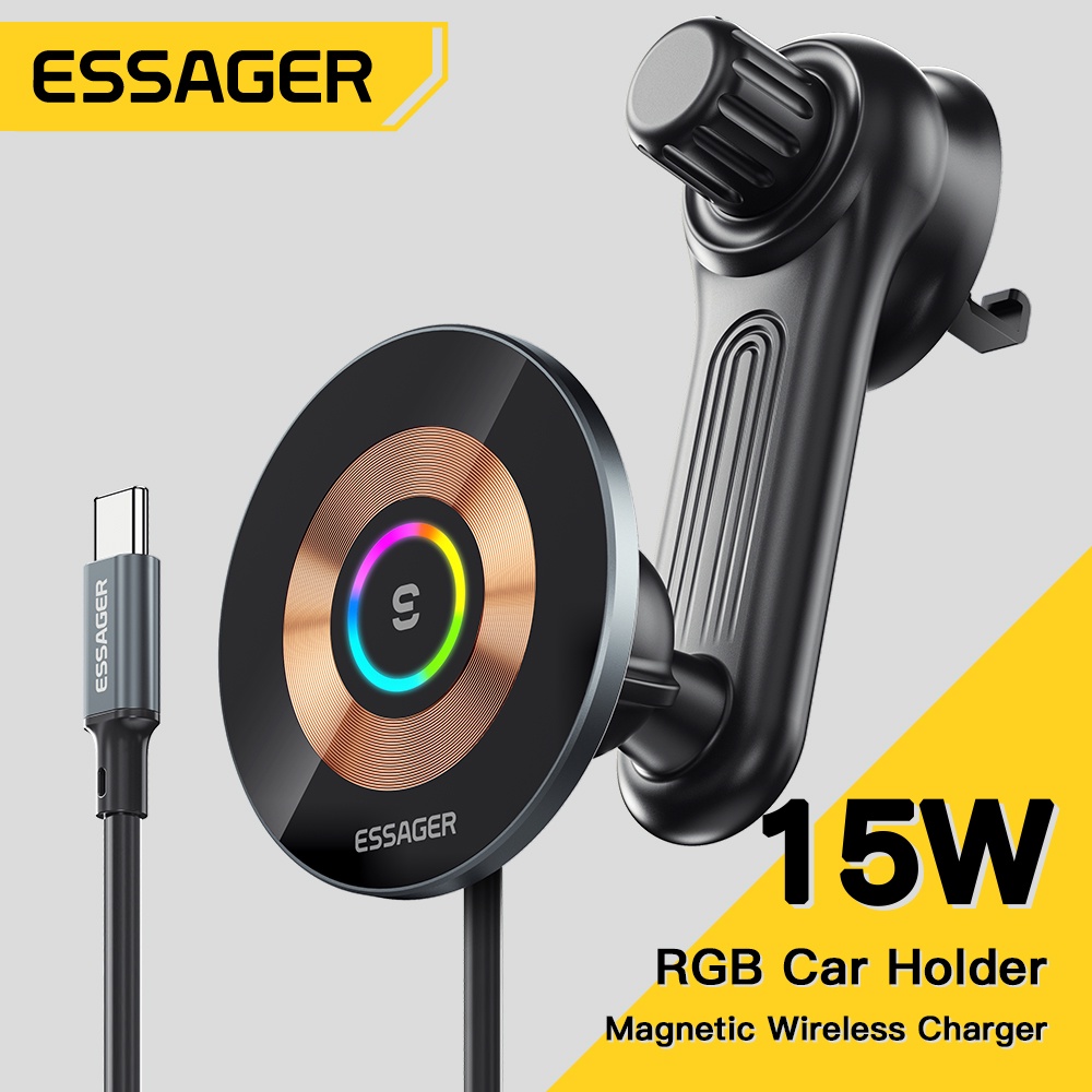 Essager ที่ชาร์จแม่เหล็กไร้สาย 15w 360 องศา ถอดออกได้ สําหรับรถยนต์° ...