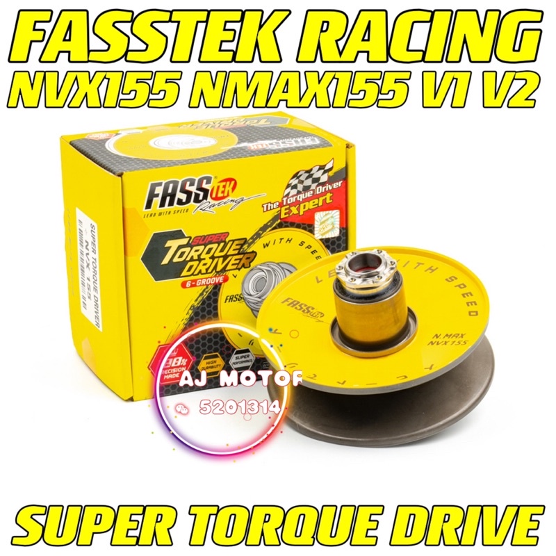 NVX155 NMAX155 V1 V2 FASSTEK RACING SUPER TORQUE DRIVE 6-GROOVE YAMAHA NVX NMAX 155 ROLLER ...