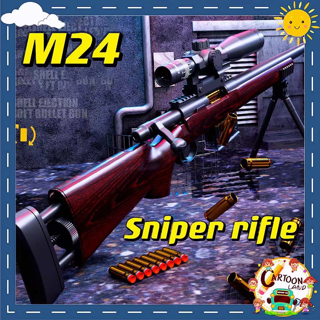 【กรุงเทพ เดลิเวอรี】ปืนของเล่น ปืนเนิร์ฟ ปืนอัดลมสไนเปอร์m24 sniperปืนเด็กเล่นกระสุนโฟม bb gun ส ...