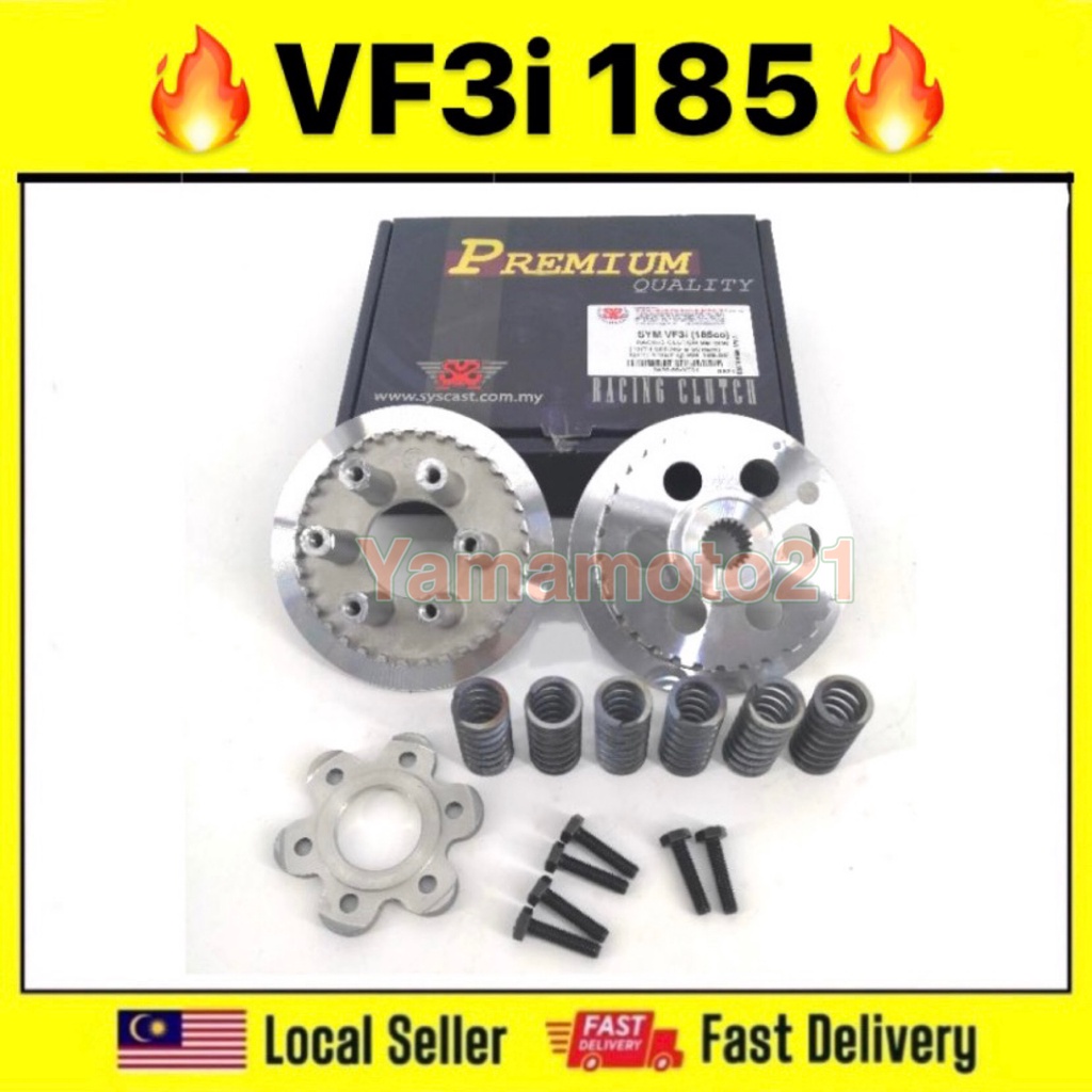 Sym VF3 VF3i 185 ชุดคลัตช์ไฮเปอร์แข่งรถ SYS HyperClutch 6 สปริงไฮเปอร์คลัตช์ Besi Racing Set ...