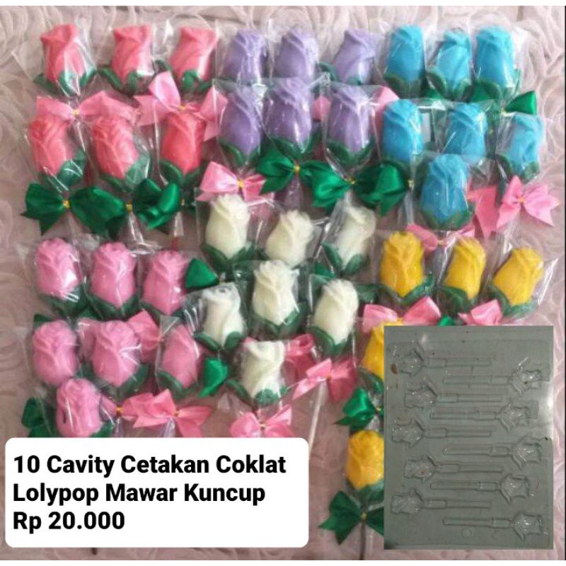 MAWAR 10 ช่อง Rose Bud Mica แม่พิมพ์ช็อคโกแลต | Shopee Thailand