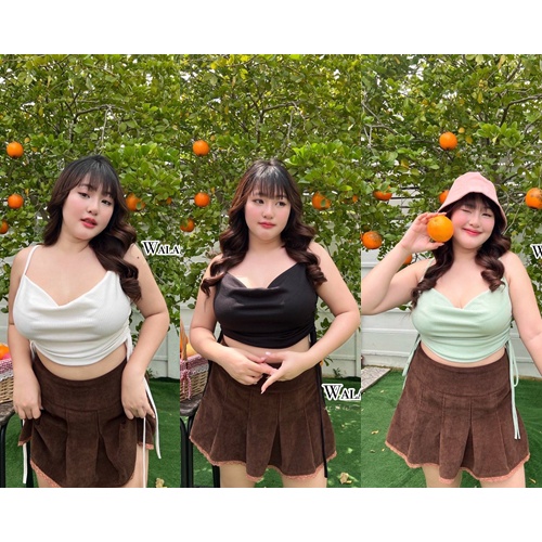 เสื้อสายเดี่ยวสาวอวบ รูดข้างปรับระดับได้ Plussize | Shopee Thailand