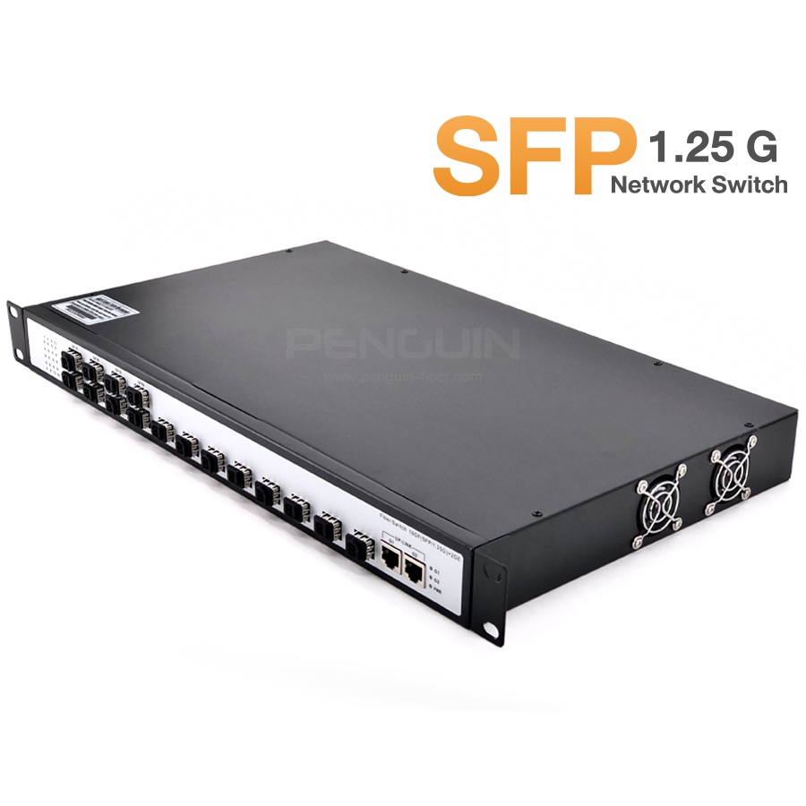 SFP 1.25G Network Switch 16 SFP + 2 Gigabit (100/1000) Uplink Port ...