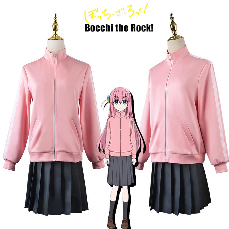 Bocchi the Rock Cosplay Gotou Hitori Girl Anime Costume Pink Jacket ...