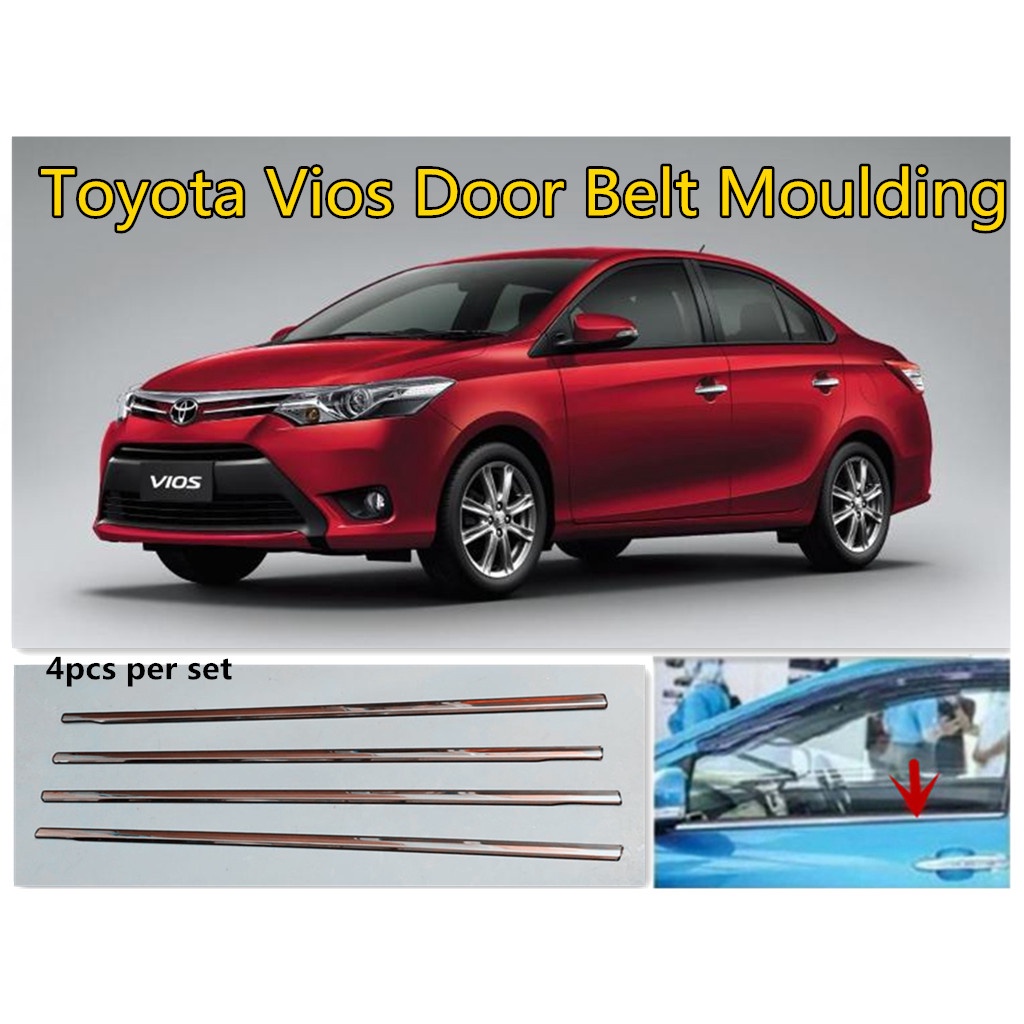 DC- Toyota Vios 2014-2018 (NCP 150) สายพานประตูซับโครเมียม Moulding 3D ...
