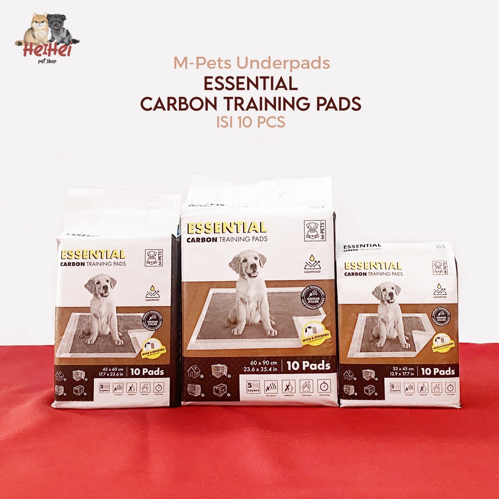 M-pets Essential Carbon Underpad Training Pad Per Pack - Dog/Puppy/Cat Defecation Treatment ...