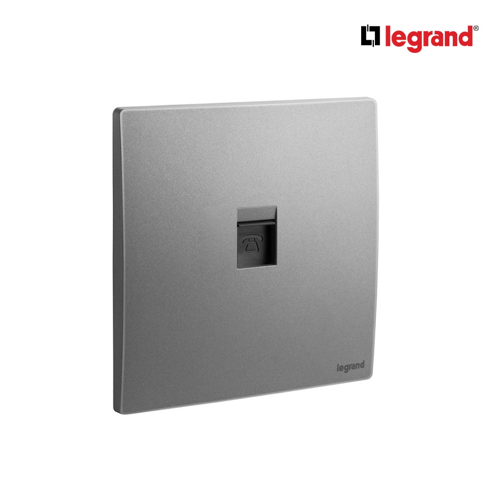 Legrand เต้ารับโทรศัพท์ RJ11 แบบ 1 ช่อง สีเทาดำ RJ11 Telephone Socket ...