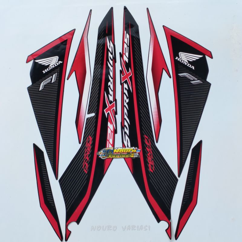 Merah Striping honda supra x 125 fi 2016 2017 รายการสีแดง ตัวเรือน ...