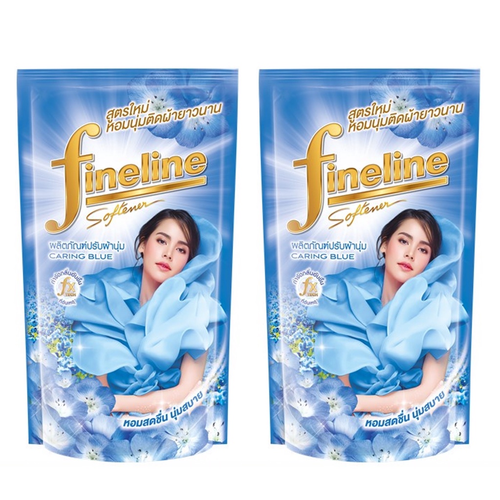 Fineline ไฟน์ไลน์ผ้านุ่ม สูตรมาตรฐาน กลิ่น CARING Blue 580 มล. สีฟ้า x2 ...