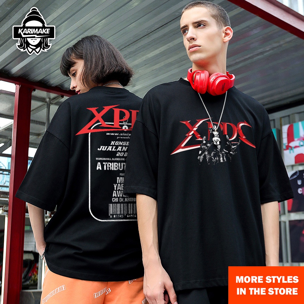 เสื้อยืดแขนสั้นลําลอง ทรงหลวม ลาย Baju rock XPDC LIVE HARD rock CAFE ...