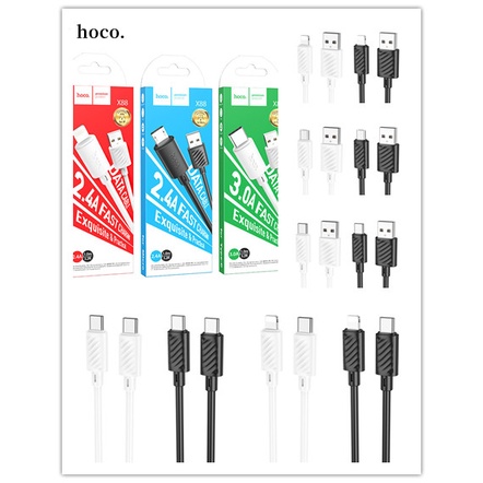 Hoco X88 Fast สายชาร์จ 1 ม. / สายดาต้า สำหรับ for micro , iphone , type ...