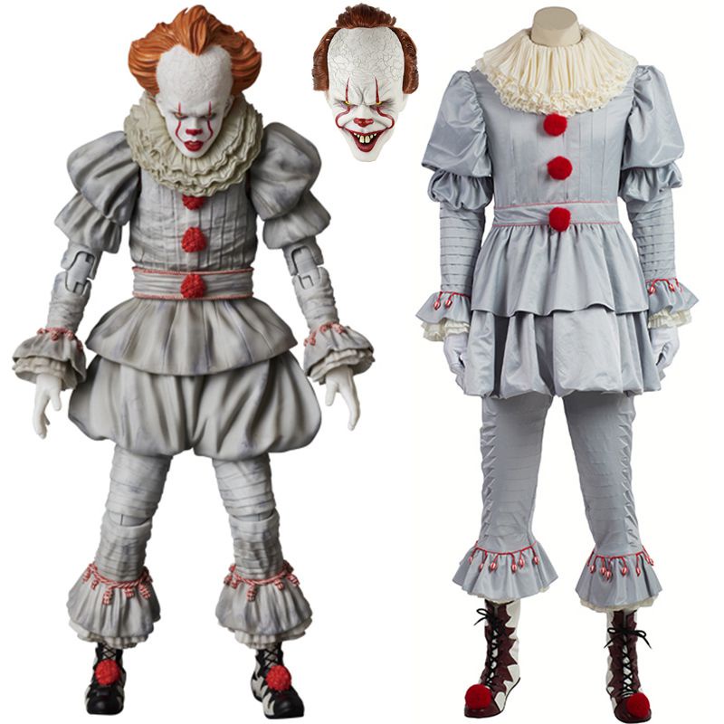 Movie Stephen King's It Pennywise Cosplay Costume for Adult Kids Clown ...