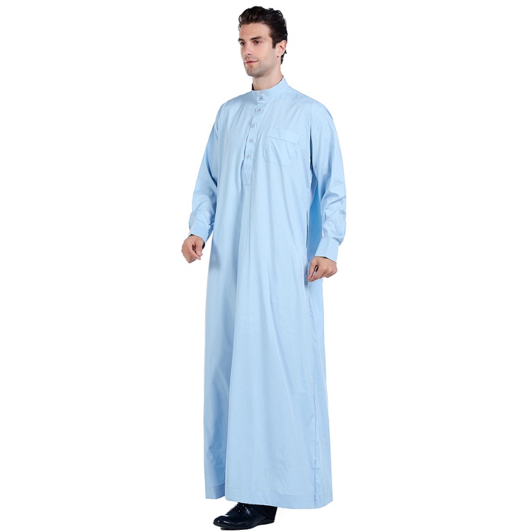 Muslim Men Jubba Thobe Islamic Clothing Ramadan Mens Abaya dress Long ...