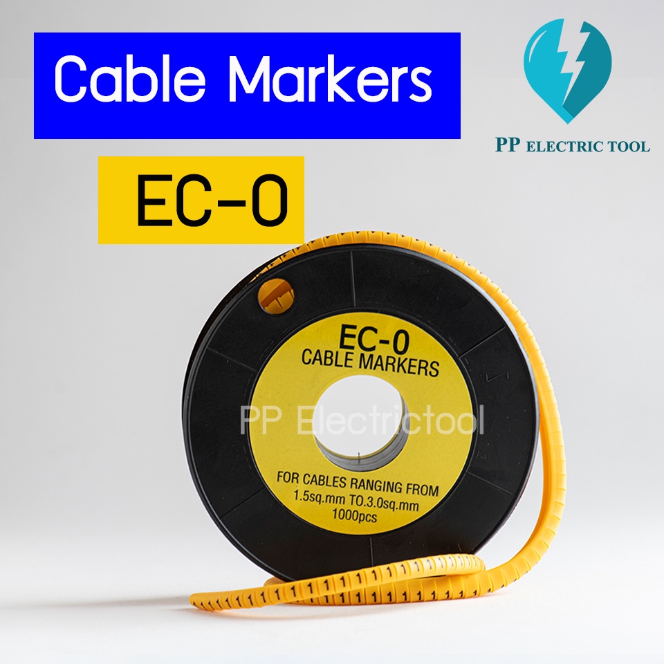 วายมาร์คเกอร์ เคเบิ้ลมาร์คเกอร์ Cable Markers EC-0 (ตัวเลข 0,1,2,3,4,5,6,7,8,9) 500ชิ้น | Shopee ...