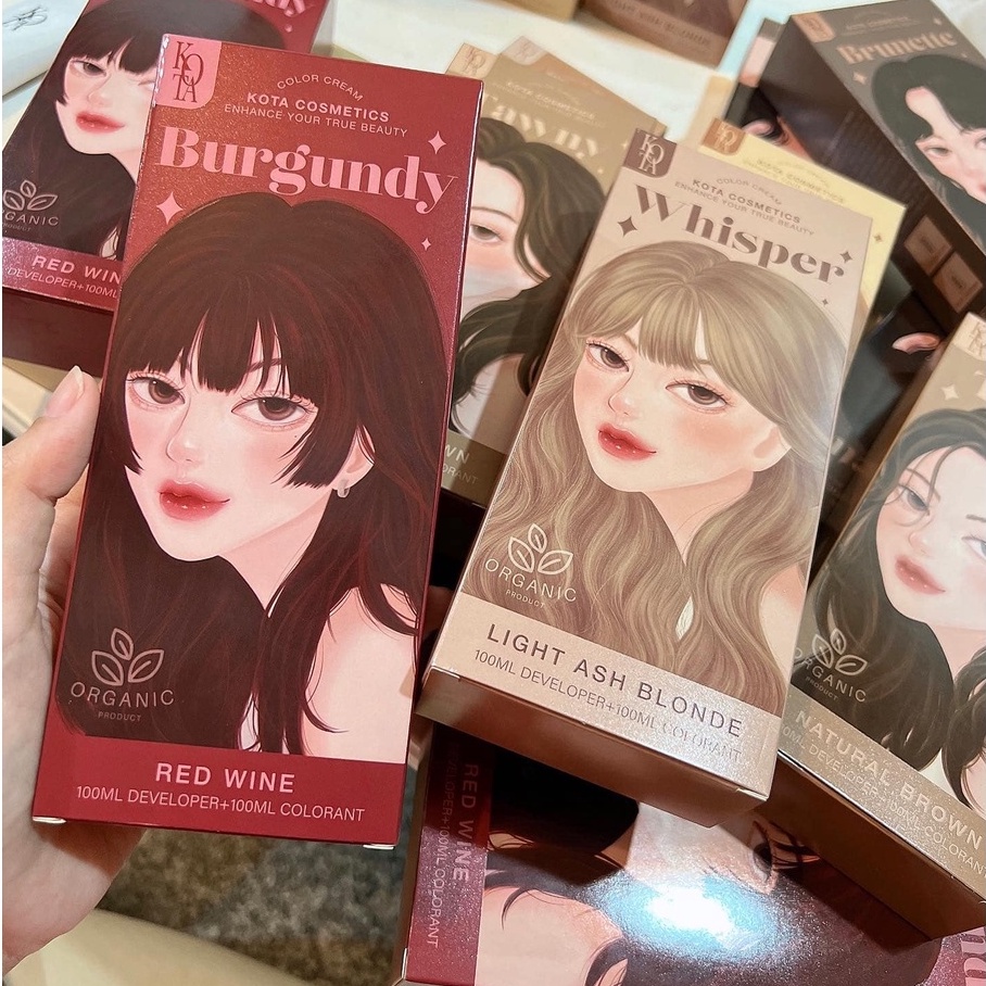 พร้อมส่งใหม่ล่าสุด‼️ สีย้อมผมออแกนิค KOTA Color Cream มี 9 เฉดสี ...