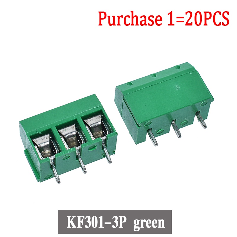 สกรูเชื่อมต่อเทอร์มินัล KF301-2P KF301-3P KF301-5.0-2P KF301 2Pin 3Pin ...
