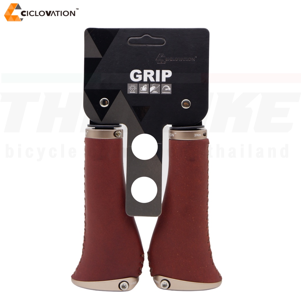 ปลอกแฮนด์จักรยานเสือภูเขาหนังแท้ CICLOVATION Premium Tomahawk Ergonomic ...