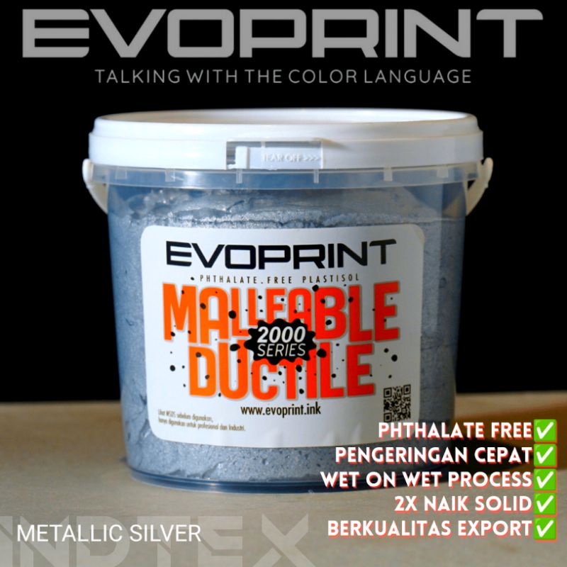 หมึกพิมพ์หน้าจอสําหรับเสื้อยืด PLASTISOL SILVER / สีชิมเมอร์ Silver ...