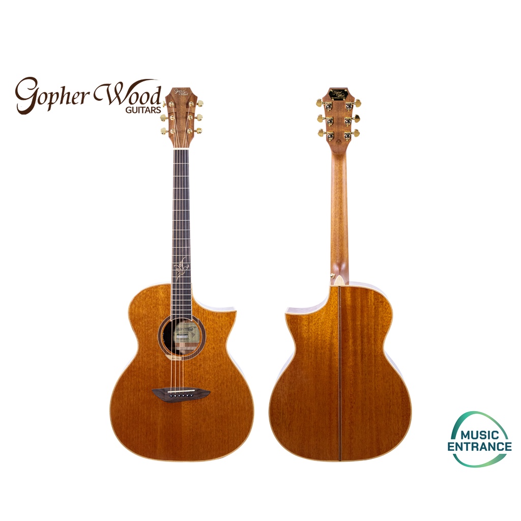 Gopher Wood G420CE กีตาร์โปร่งไฟฟ้า ขนาด 40 นิ้ว ไม้ Spruce Mahogany ...