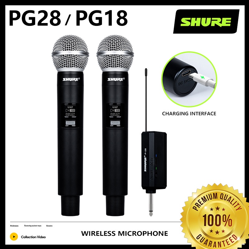 SHURE PG-28 ไมโครโฟนไร้สาย 800MHz UHF ไมโครโฟน เฉพาะทาง ไมค์ คิดค่าใช้จ่าย ไมค์ลอยเสียงดี ไมค์ ...