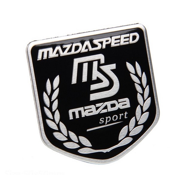 ราคาต่อ 1 ชิ้น โลโก้อลูมิเนียมบาง มาสด้า สปีด แต่ง MS MAZDASPEED Logo 3D Aluminum Emblem Mazda ...