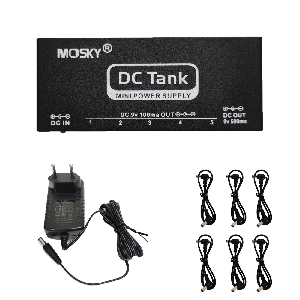 Mosky Mini DC-TANK 9V แป้นเหยียบเอฟเฟคกีตาร์ พาวเวอร์ซัพพลาย 6 เอาท์พุต ...