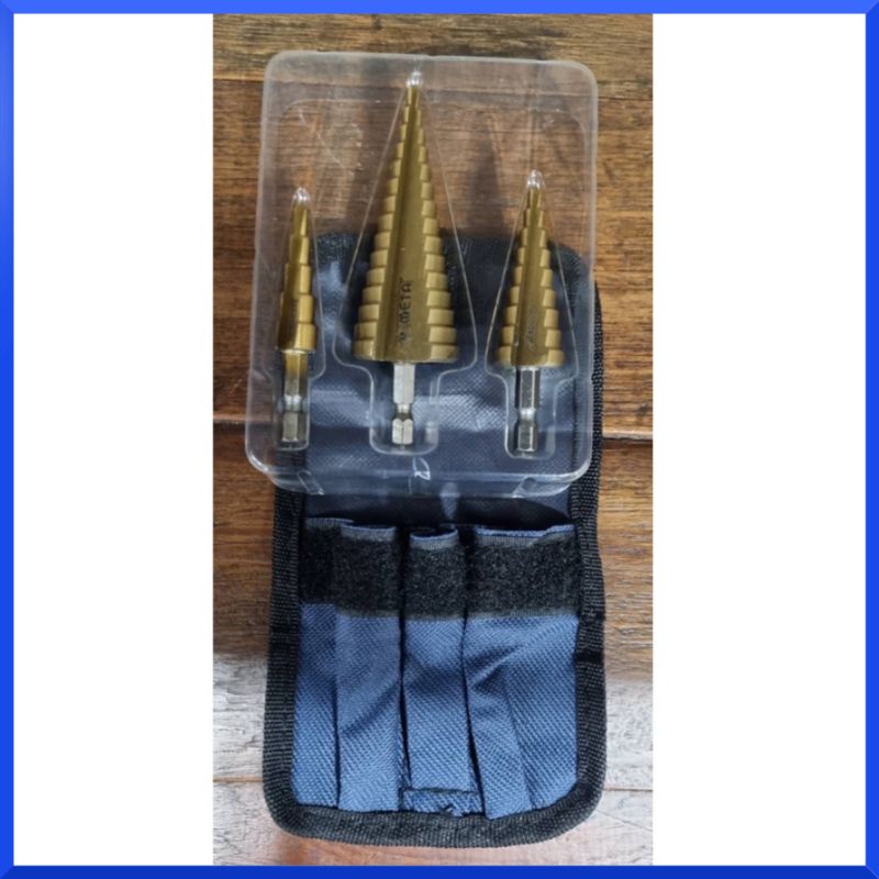 META ดอกเจาะเหล็ก ดอกเจาะไม้ ดอกสว่าน แกนหกเหลี่ยม ดอกเจดีย์เจาะขยายรู STEP DRILL SET ดอกเจดีย์ ...