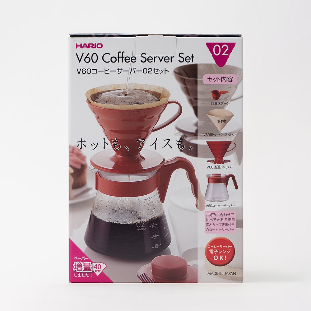 HARIO V60 Coffee server 02 set drip For 1 4 cups Red VCSD-02R | Shopee Thailand