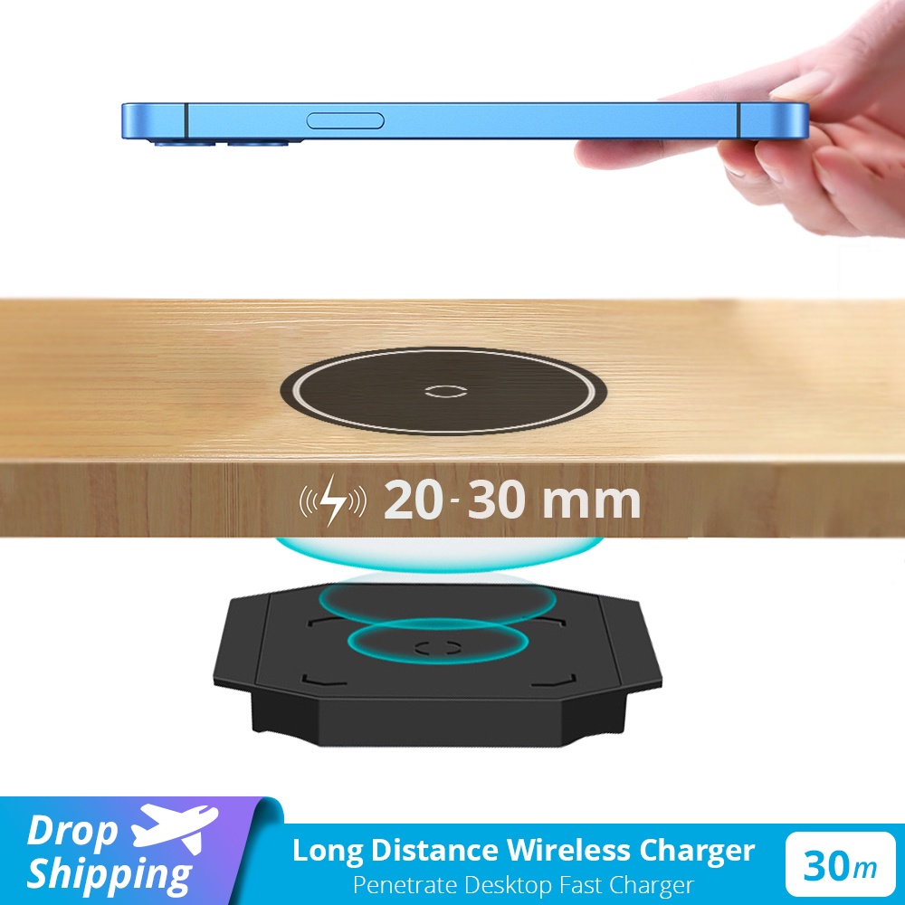 BInvisible Qi Wireless Charging Base Built in Desk Wireless Charger ...