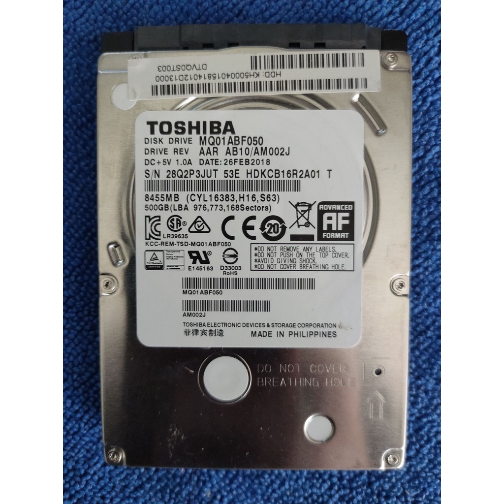 ใช้งานแค่ 21 ชม.HDD NB ยี่ห้อ Toshiba ความจุ 500GB สภาพพอสวย รายละเอียด ...
