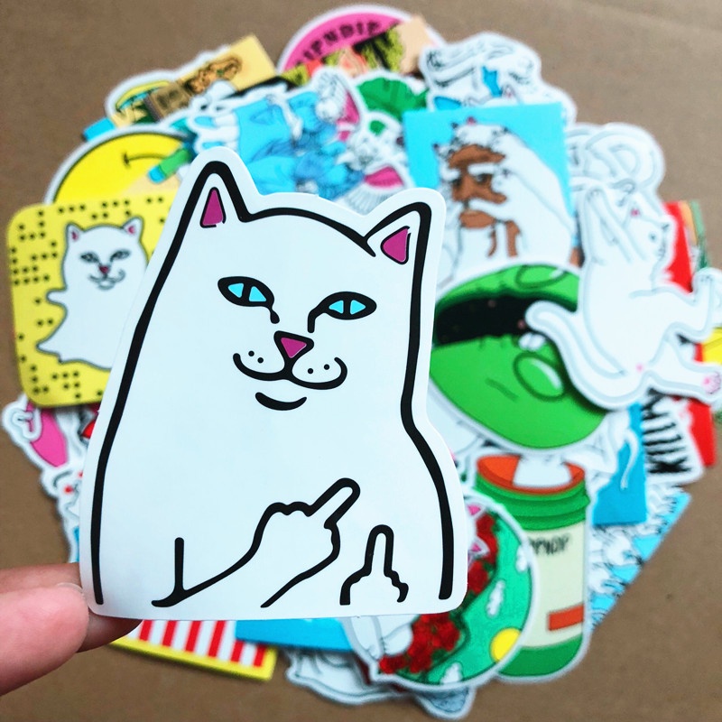 🔥พร้อมส่ง🔥Big size RipNDip sticker 50ชิ้น Bad Cats สติ๊กเกอร์ 50Pcs/Set ...