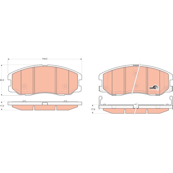 ผ้าเบรกหน้า-หลัง TRW COTEC CHEVROLET CAPTIVA (C100, C140) 2.0D, 2.4L ...
