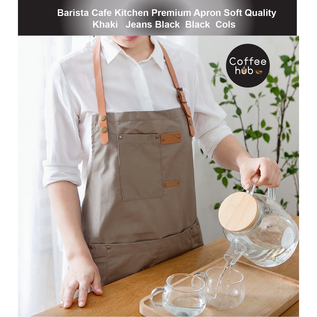 Cafe Barista Kitchen ผ้ากันเปื้อนพรีเมี่ยม Unisex พร้อมกระเป๋าซิปสองเอว ...